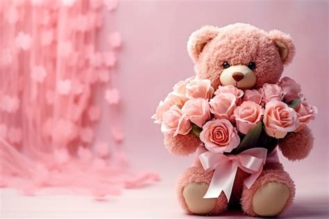 Premium Ai Image Generative Ai Illustration Of Romantic Teddy Bear
