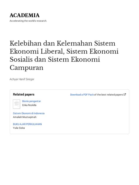 Kelebihan Dan Kelemahan Sistem Ekonomi Liberal Sistem Ekonomi Sosialis