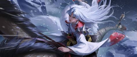 犬夜叉 杀生丸 雪山 同人精选动漫 5K高清壁纸 高清带鱼屏壁纸 我爱桌面