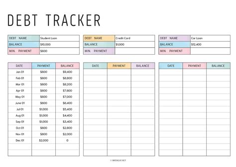 Editable Debt Payment Tracker Pdf M490 Mrsneat