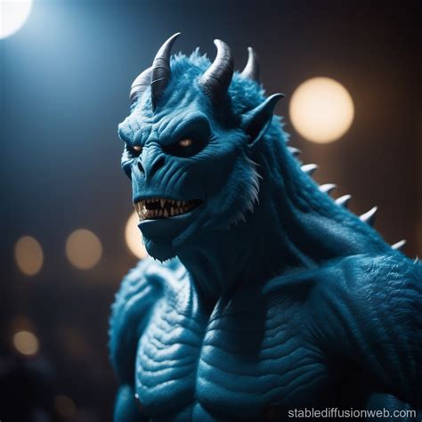 Blue Fuzzy Monster Stable Diffusion Online
