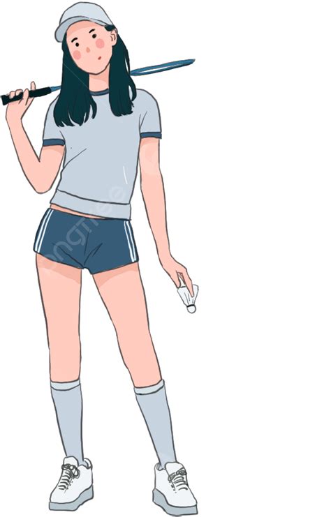 배드민턴 소녀를 연주하는 그림 일러스트 삽화 배드민턴 라켓 Png 일러스트 및 Psd 이미지 무료 다운로드 Pngtree