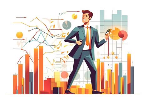 Business Analysis On Graph Premium Ai Generated Vector