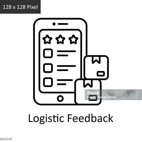 ロジスティック フィードバック ベクトル アウトライン アイコン デザイン図白い背景に物流配送記号eps10ファイル イラストレーションの