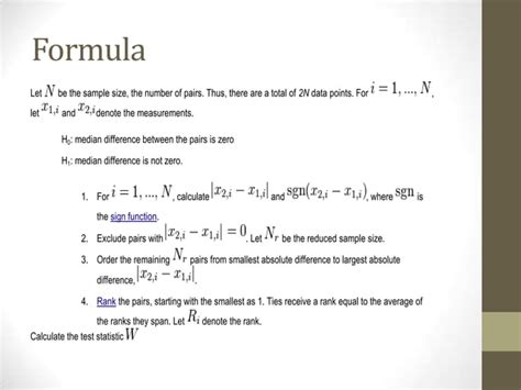 Advance Statistics Wilcoxon Signed Rank Test PPTX
