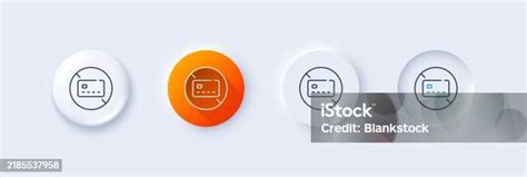 카드 라인 아이콘이 없습니다 현금이 아닌 돈 기호 선 아이콘 벡터 3차원 형태에 대한 스톡 벡터 아트 및 기타 이미지 3차원 형태 고급 교환 Istock