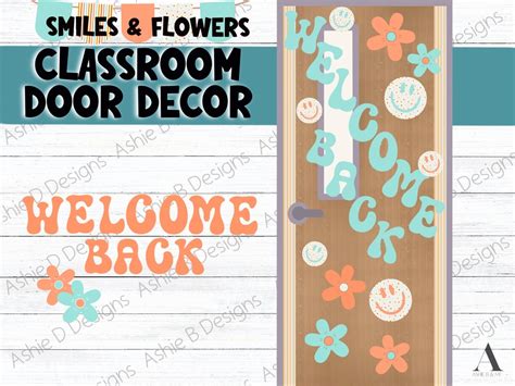 Classroom Door Decor Welcome Back Retro Bulletin Board Back To