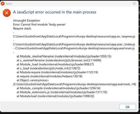 Win Desktop App Cannot Find Module Body Parser Support Vikunja Community
