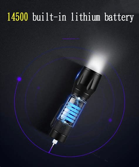 Mini Led Usb Charge Flashlight Cobxpe Portable Torch Camping Lantern