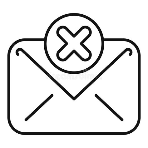 mail envelope with cross mark showing email cancellation icon stock