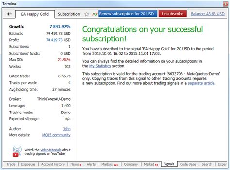 Signal Subscribers Signals Metatrader 4 Help