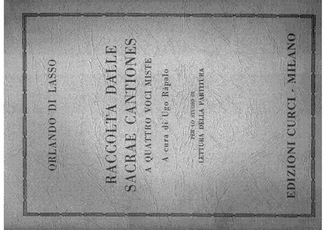 Sacrae Cantiones Lassus Orlande De Imslp