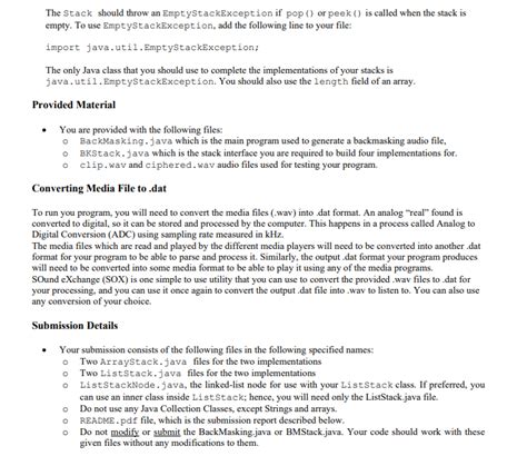 Solved The Goal Of This Project Is To Write Your Own Stack Chegg