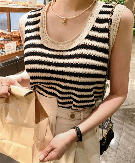 당일출고괌 동남아 여행필수템♥ 허니 단가라 니트 나시