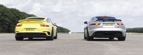 2016 Porsche 911 Turbo Facelift Humiliates Jaguar F Type Svr In 1 Mile
