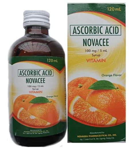 Novacee Ascorbic Acid 100mg 5ml Syrup 120ml Orange Price In The