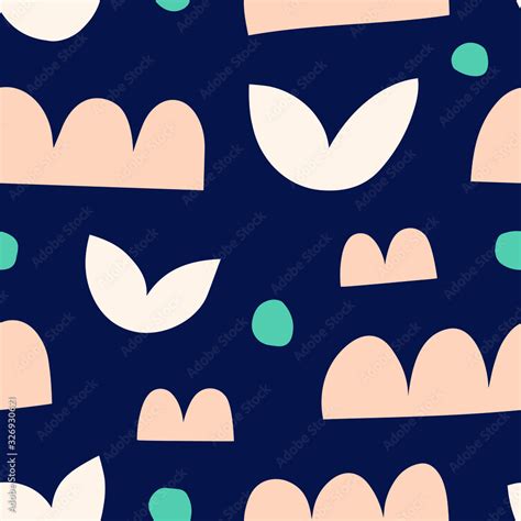 Simple Cute Vector Pattern With Different Shapes Vector Seamless Texture In Artistic Naive