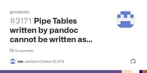 pipe tables written by pandoc cannot be written as pipe tables again
