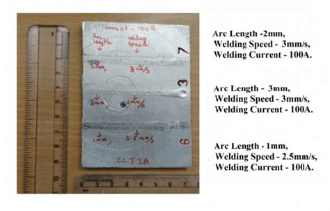Weld Bead Appearance At Various Arc Length And Welding Speed 1 In
