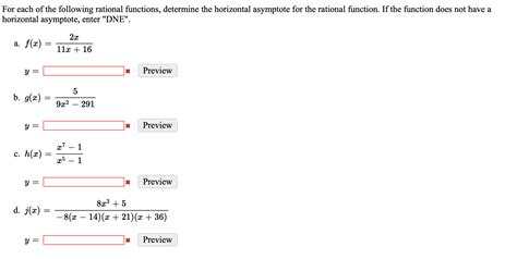 For Each Of The Following Rational Functions Chegg