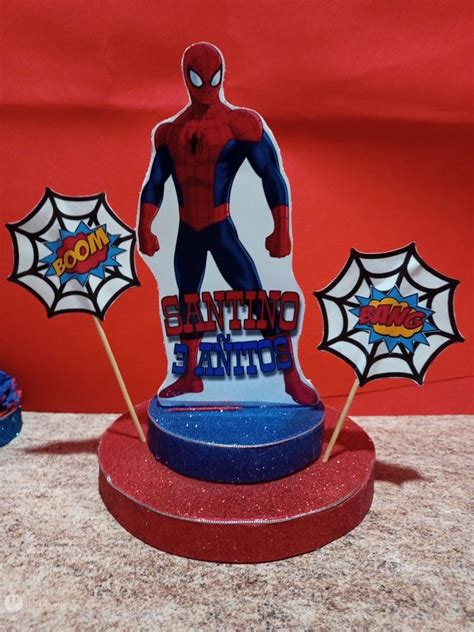 Centro De Mesa Spiderman En 2024 Centro De Mesa Spiderman Mesas