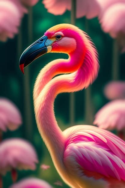 Premium Photo Beautiful Flamingo Generated Ai