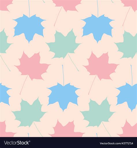 Maple Tree Leaf Seamless Pattern Pastel Royalty Free Vector