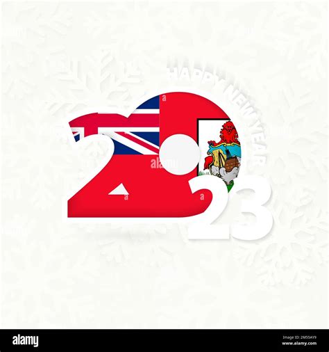 New Year 2023 For Bermuda On Snowflake Background Greeting Bermuda