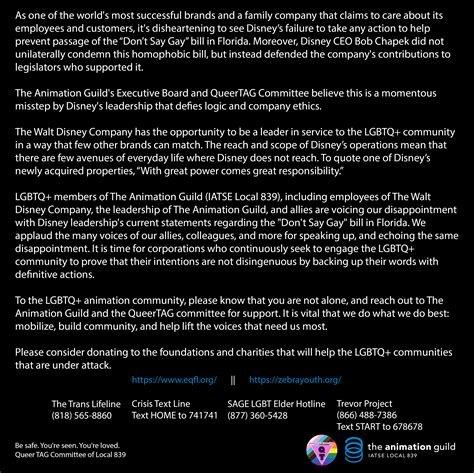 Animation Guild Speaks Out Says Disney Failed After “don T Say Gay