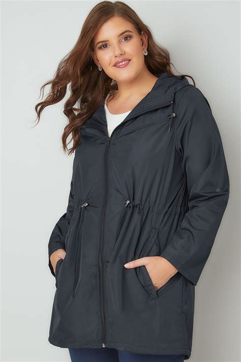 Navy Pocket Parka Jacket Plus Size 16 To 36 Yours Clothing