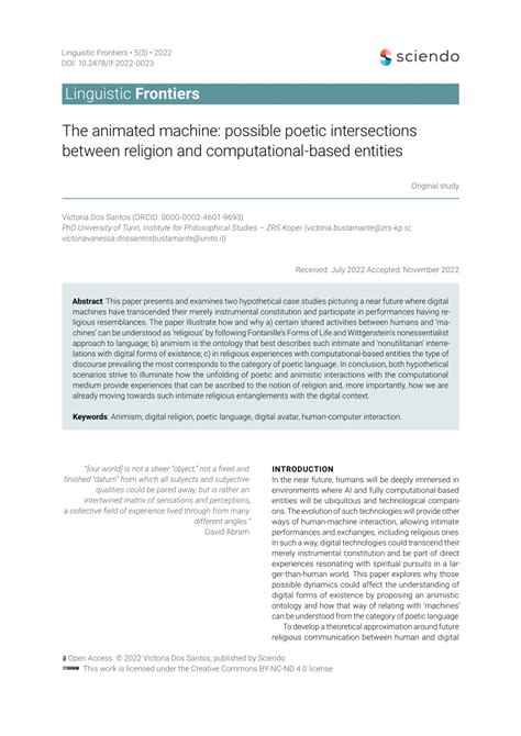 PDF The Animated Machine Possible Poetic Intersections Between