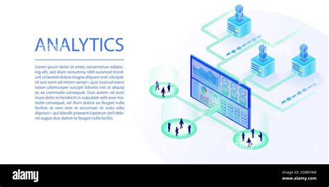 Data Analysis And Analytics Concept As A Web Banner Isometric 3d
