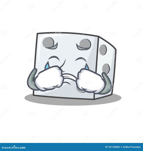 Crying Dice Character Cartoon Style Stock Vector Illustration Of