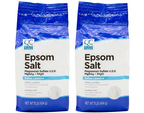 Quality Choice Epsom Salt Bath Medicine 2 Pack Soaking Solutionsaline