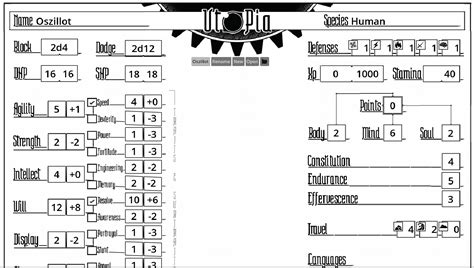 Utopia Ttrpg Character Editor By Deede24