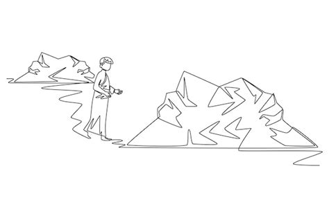 Premium Vector Continuous One Line Drawing A Muslim With His Ihram