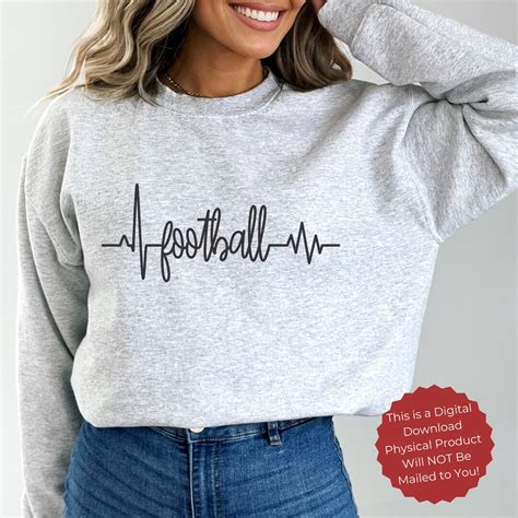 Football Svg Football Love Svg Heartbeat Line Svg T For Mom Png Ekg