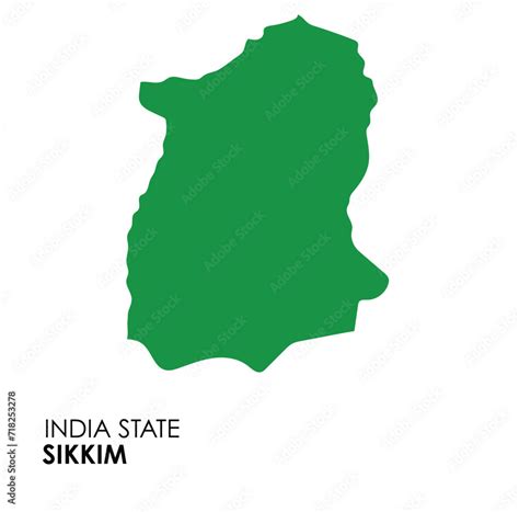 Sikkim Map Of Indian State Sikkim Map Vector Illustration Sikkim