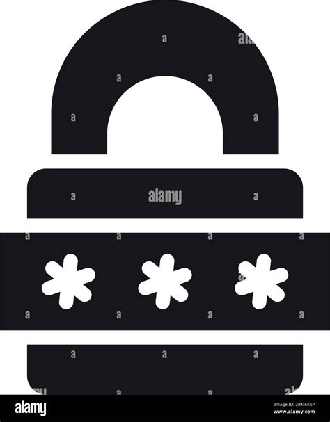 Cyber Security Concept Padlock With Password Icon Over White