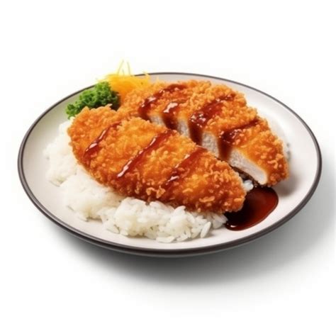 Premium Ai Image Chicken Katsu Recipe With Rice In Mini Plate