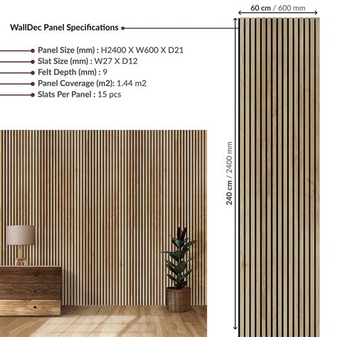 Buy Natural Oak Slat Wood Wall Panels Walldec Walldec