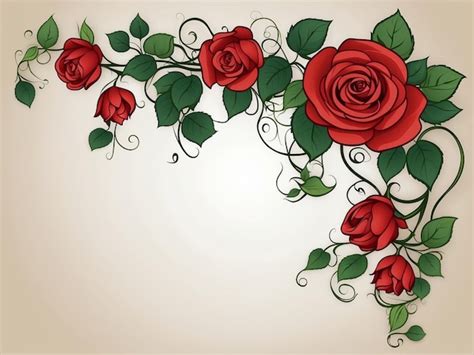 Premium Vector Rose Vine Border With Intricate Details