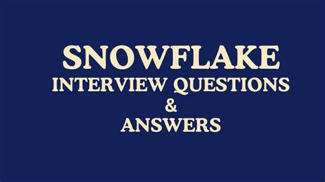 snowflake interview questions and answers youtube