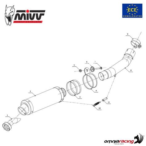 Mivv Exhaust Slip On Gp Approved Titanium Yamaha Yzf R1 2002 2003