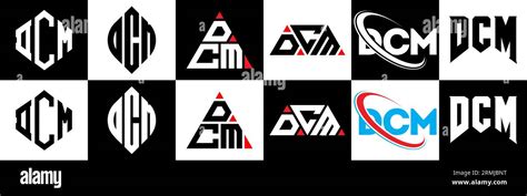 Diseño De Logotipo De Letra Dcm En Estilo Six Polígono Dcm Círculo