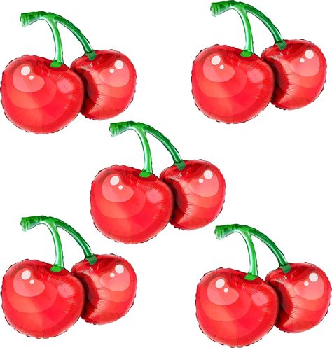 5pcs 30inch Red Cherry Balloons Summer Fruit Cherry Theme Birthday Party Decorations