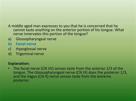 Mcq Related To Cranial Nerves And Spinal Nervespptx