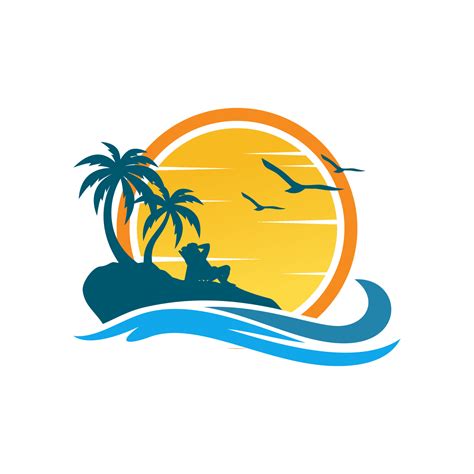 Beach Logo Design Vector Template 6627337 Vector Art At Vecteezy