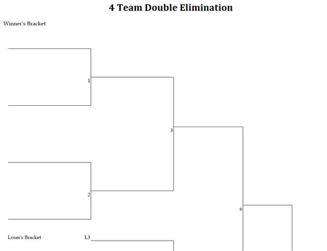 10 Handy Double Elimination Bracket Generators [pdf Word And Excel] Word Excel Formats