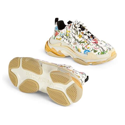 Gucci X Balenciaga The Hacker Project Triple S Flora Print Wgucci X